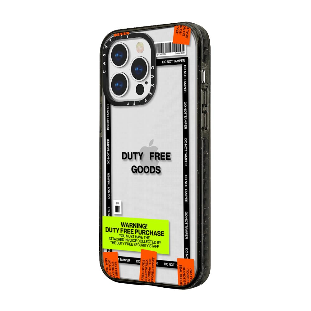 CASETiFY Impact iPhone 13 Pro Max Case [6.6ft Drop Protection] - Duty Free - Clear Black