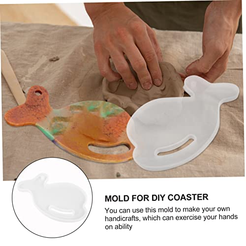 VILLCASE Silicone Mold Cup Mat Resin Jewelry Epoxy Molds Silicone Coaster Resin Candy Molds Animal Silicone Molds Round Tray Cup Holder Mold Cup Mat Mold Manual Mold White Dolphin Ocean