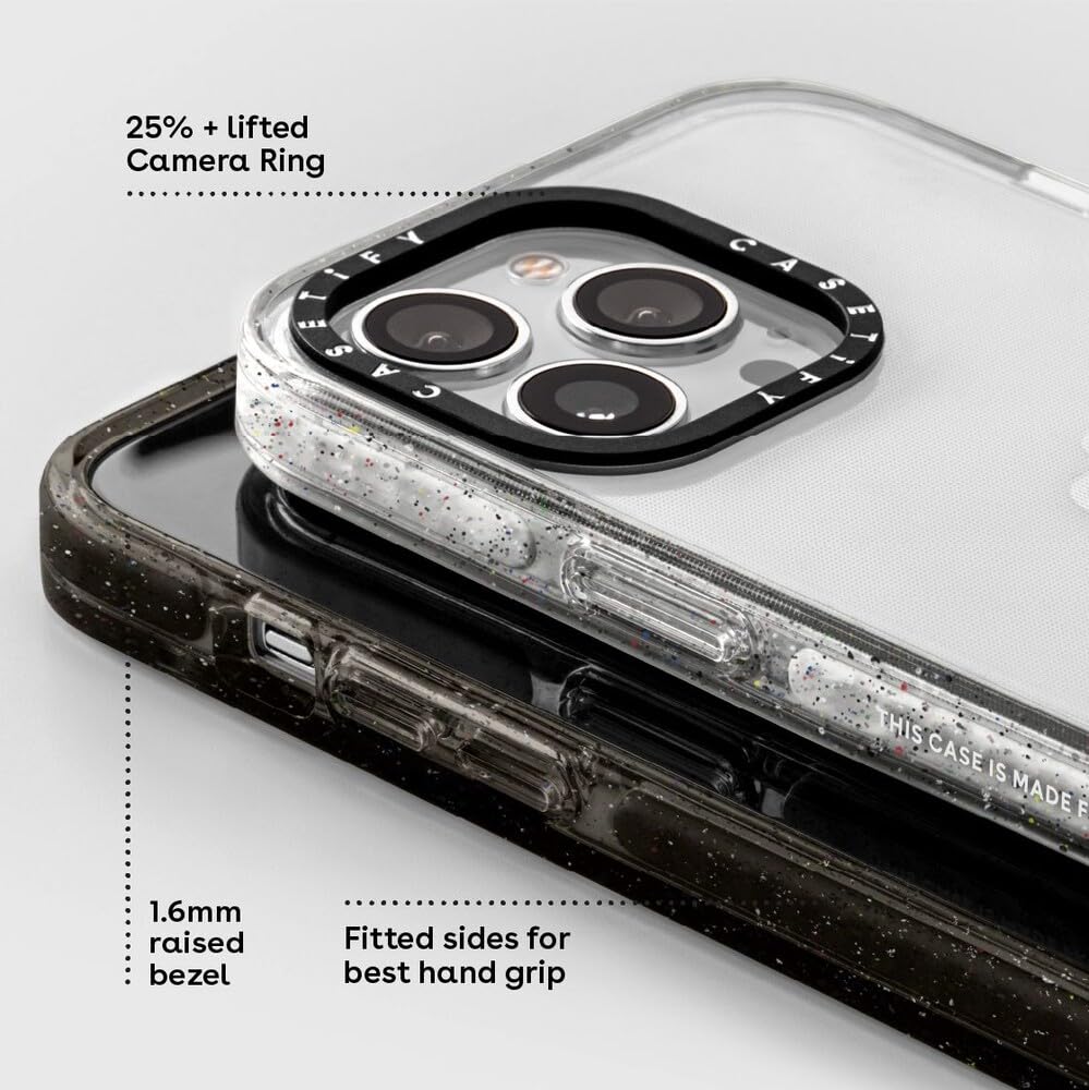CASETiFY Impact iPhone 13 Pro Max Case [6.6ft Drop Protection] - Duty Free - Clear Black