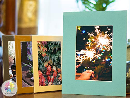 MBC Mat Board Center, Pack of 25, 11x14 White Picture Mats with Black Core Bevel Cut for 8x10 Photos