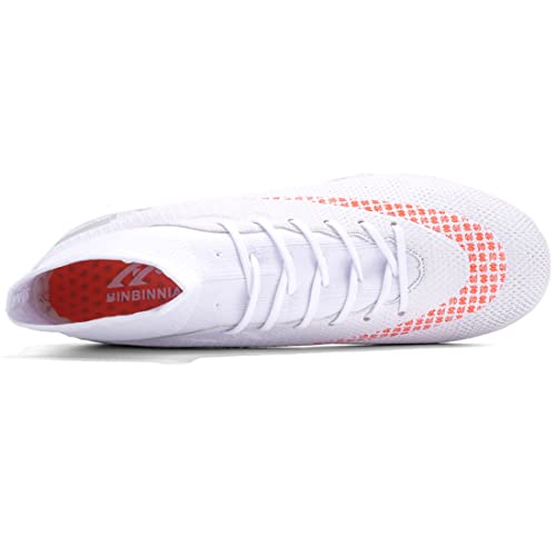 FGCVX Men's Soccer Cleats Athletic Soccer Boots Sneaker Turf Football Shoes Firm Ground White