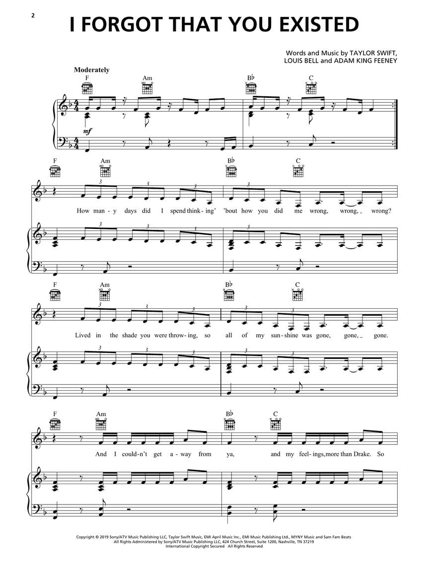 TAYLOR SWIFT - LOVER | EASY TAYLOR SWIFT PIANO MUSIC BOOK | 18 HITS BY THE GREATEST POP ARTIST - SON