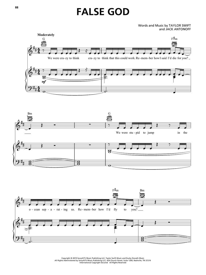 TAYLOR SWIFT - LOVER | EASY TAYLOR SWIFT PIANO MUSIC BOOK | 18 HITS BY THE GREATEST POP ARTIST - SON