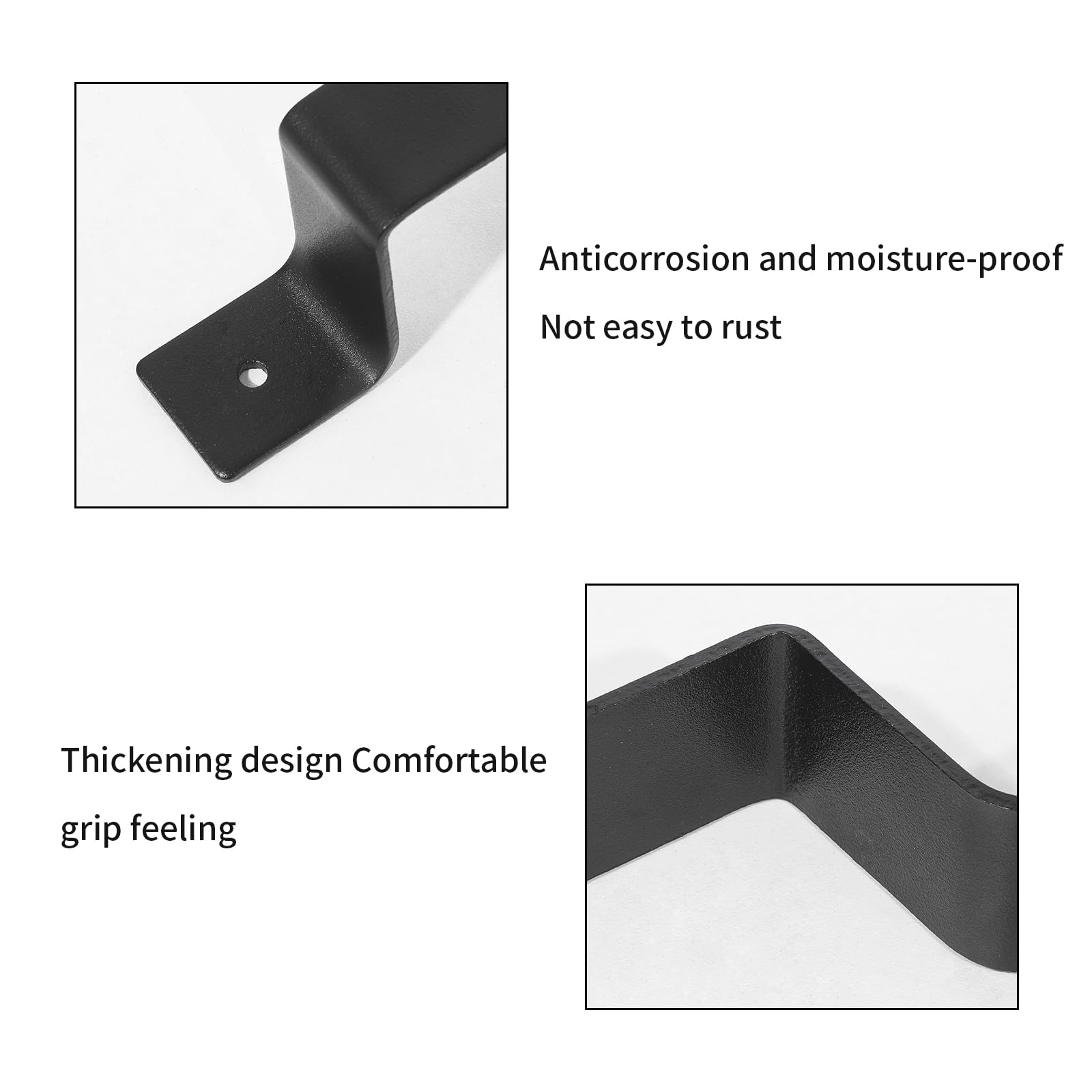 gaizda Barn Door Handle Black Steel Hardware,for Sliding Door Fence Door Wardrobe Drawer Garage Warehouse, Rustic Style (2pcs)