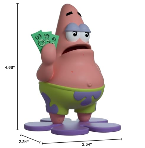 I Have 3 Dollars, 4" Patrick Collectible Figure, Based on Funny Internet Meme, High Detailed Collectible Figure - Youtooz Spongebob Squarepants Collection Based on Cartoon TV Series