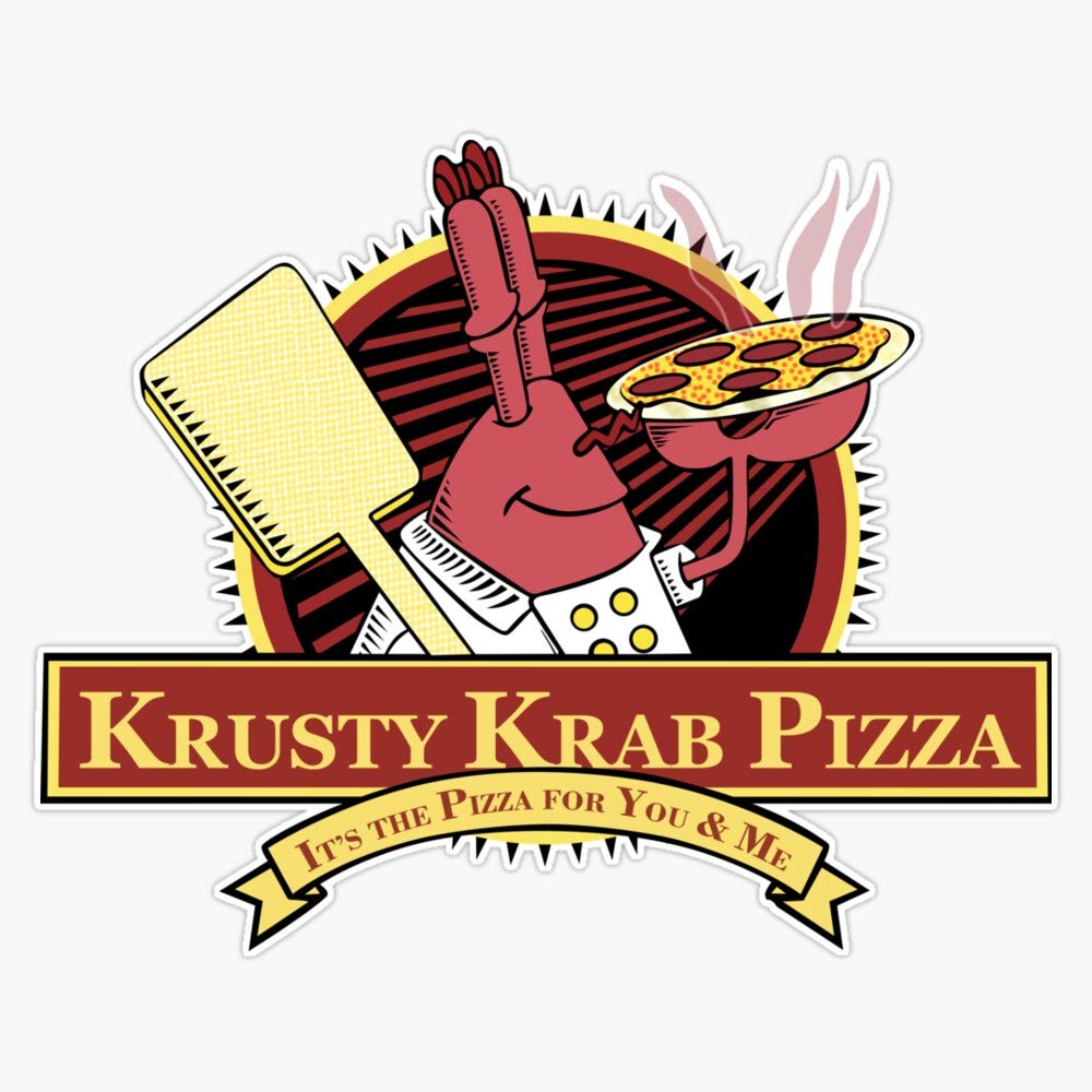 The Krusty Krab Pizza Vinyl Sticker Laptop Decal Car Bumper Window Waterproof 6 Mil 5"