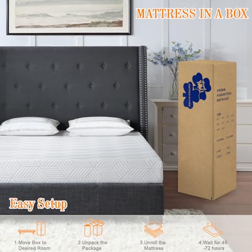 Turnkey Mattress Gel Memory Foam Bed Mattress in a Box with Breathable Washable Cover