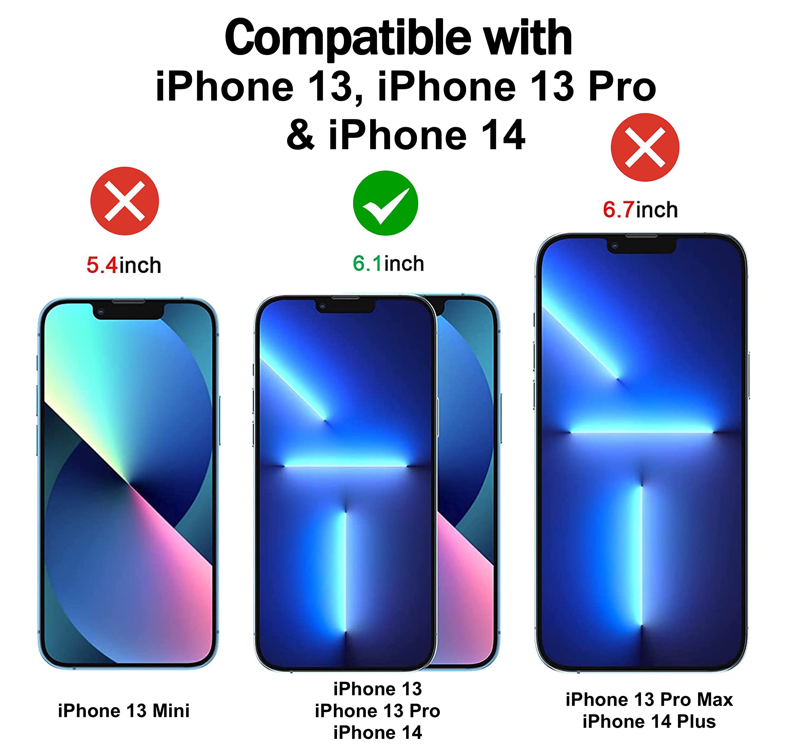 RKINC Screen Protector [4-Pack] for iPhone 16E/ iPhone 13 / iPhone 13 Pro/iPhone 14 6.1-Inch, Tempered Glass Film Screen Protector, 0.33mm [LifetimeWarranty][Bubble-Free][Anti-Scratch][Anti-Shatter]