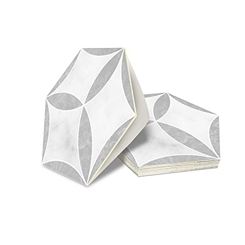 funlife 30Pcs Hexagon Peel and Stick Thick Kitchen Backsplash Foam Board, Self Adhesive Matt Wall Tile Decals for Home Decor, 7.87"x9.05", Lotus