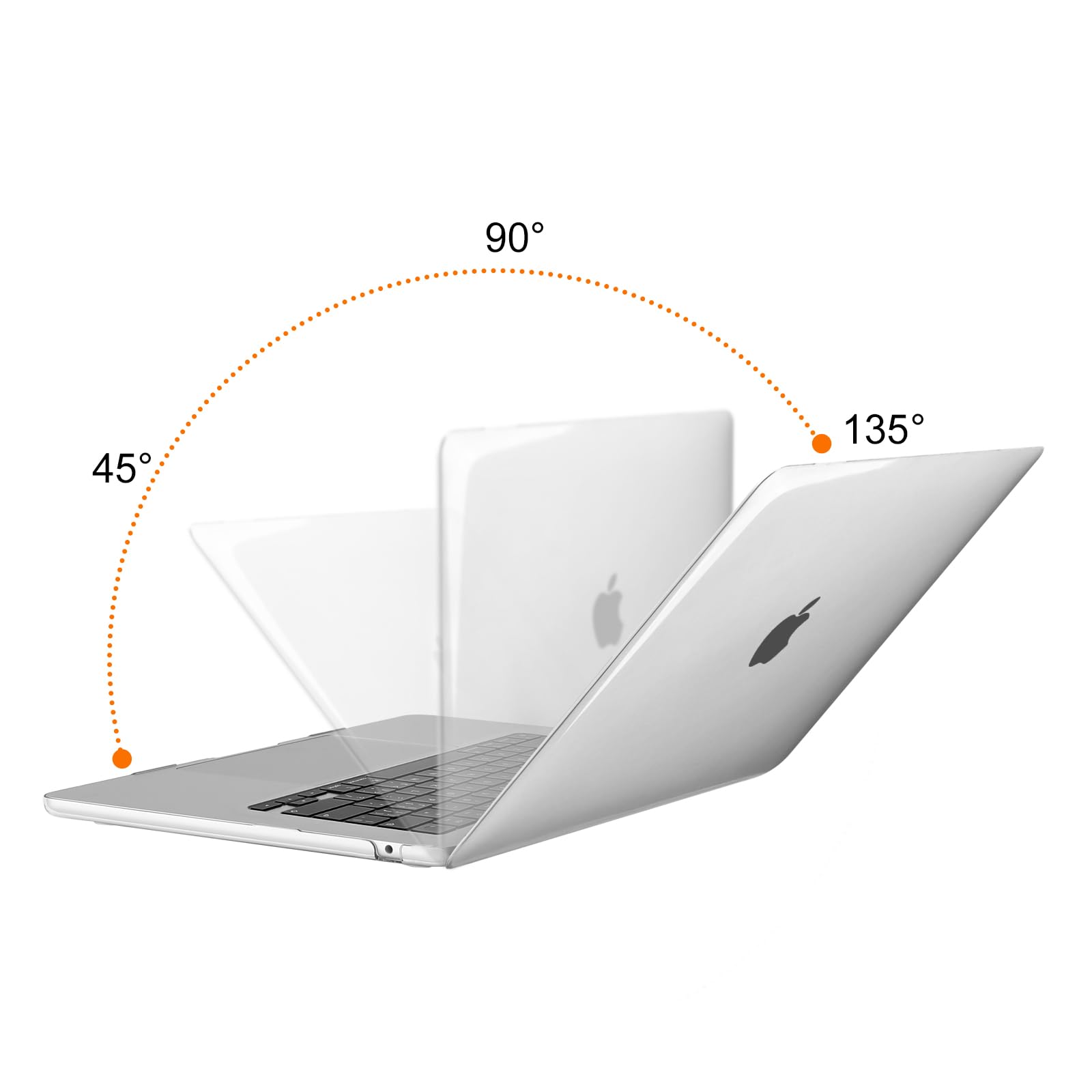 MOSISO Compatible with MacBook Air 15 inch Case M4 M3 M2 2025 2024 2023 Release A3241 A3114 A2941 with Touch ID, Plastic Hard Shell Case&Keyboard Cover&Screen Protector&Storage Bag, Crystal Clear