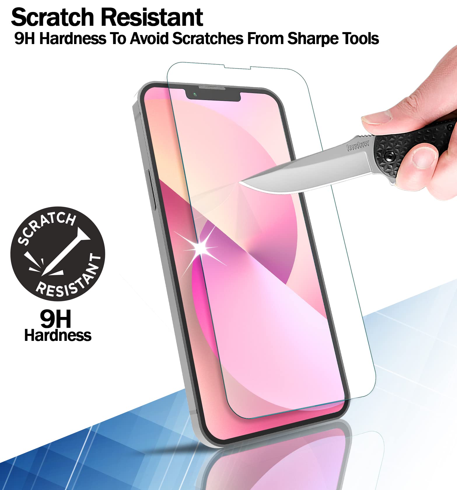 RKINC Screen Protector [4-Pack] for iPhone 16E/ iPhone 13 / iPhone 13 Pro/iPhone 14 6.1-Inch, Tempered Glass Film Screen Protector, 0.33mm [LifetimeWarranty][Bubble-Free][Anti-Scratch][Anti-Shatter]