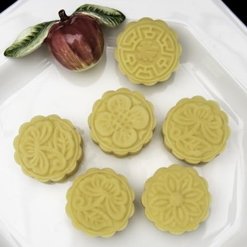 VILLCASE 2cm Wooden Stamp Clay Decorative Stamp Pottery Tool Stamp Homemade Pasta Tools Round Shape Printing Stamp Pottery Stamp Stamps for Textured Hand Roller DIY Tools Cookies Moon Cake