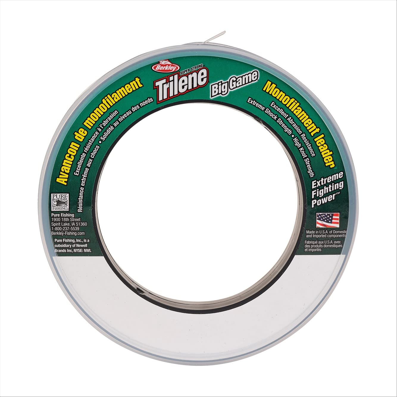 Berkley Trilene® Big Game™ Monofilament Leaders, Clear, 60lb | 27.2kg, 55yd | 50m Fishing Line, Suitable for Saltwater Environments