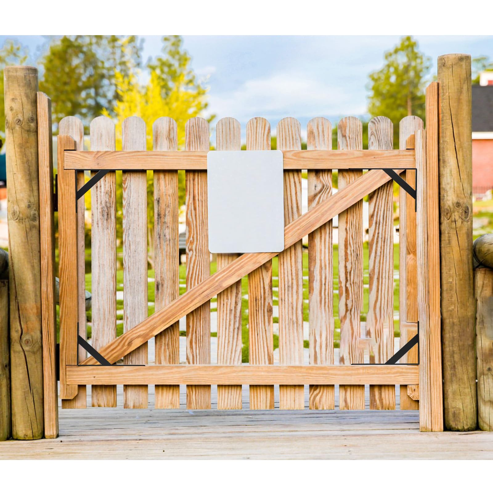 LANMIERT Fence Gate Kit, Anti Sag Gate Kit for Wooden Fence; Heavy Duty Gate Kit with Gate Latch; Gate Hardware for Wooden Gate Fence, Driveway Gates, Shed Doors, Corral Gates, Wood Windows
