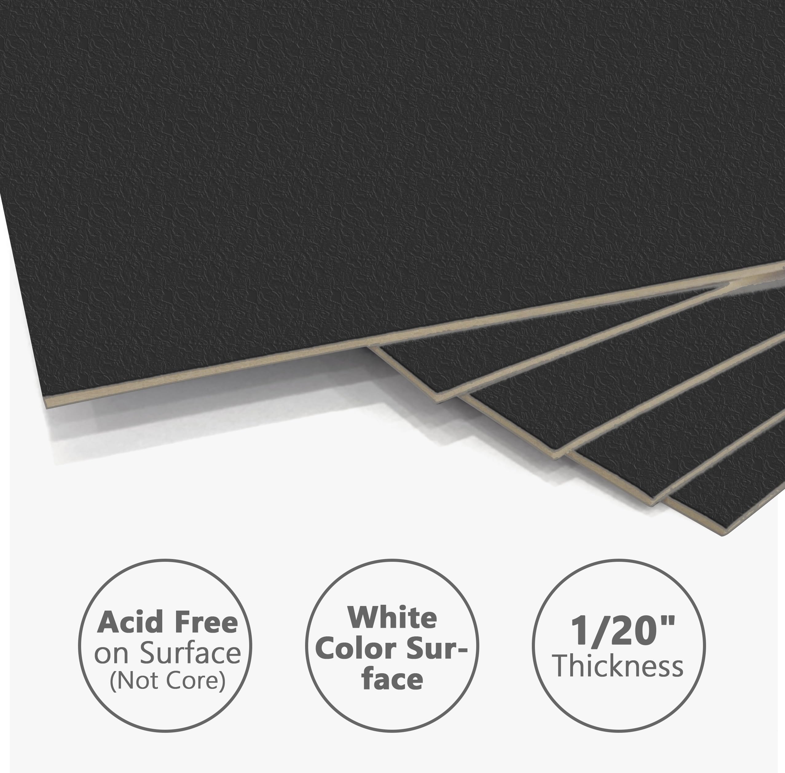 Somime 12 Pack Backing Boards Only - 9x12 Uncut Black Mats Matboards, Acid Free Backerboards, Ideal for Photos/Pictures/Prints/Frames/Arts