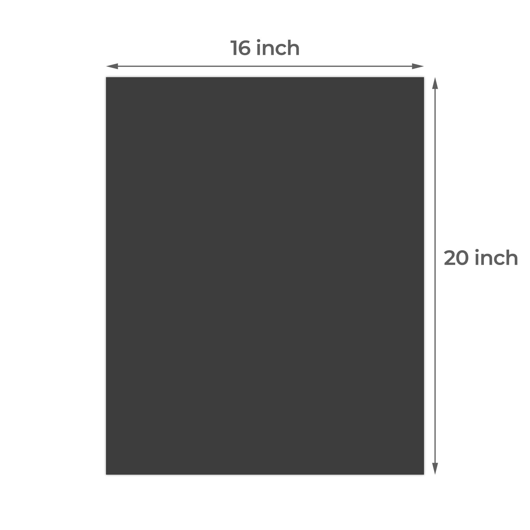 Frametory, 16x20 Black Uncut Picture Mat Boards, Backing Boards for Frames, Photos, Crafts - Pack of 12