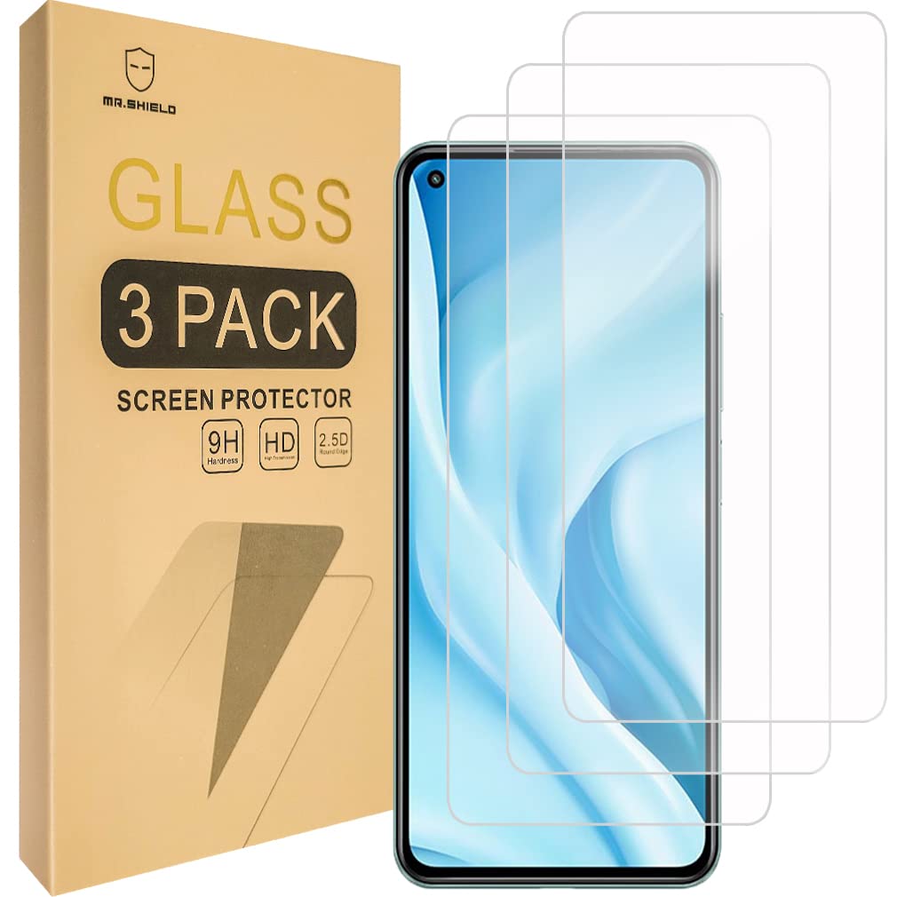 Mr.Shield [3-Pack] Designed For Xiaomi (Mi 11 Lite) [Tempered Glass] [Japan Glass with 9H Hardness] Screen Protector with Lifetime Replacement