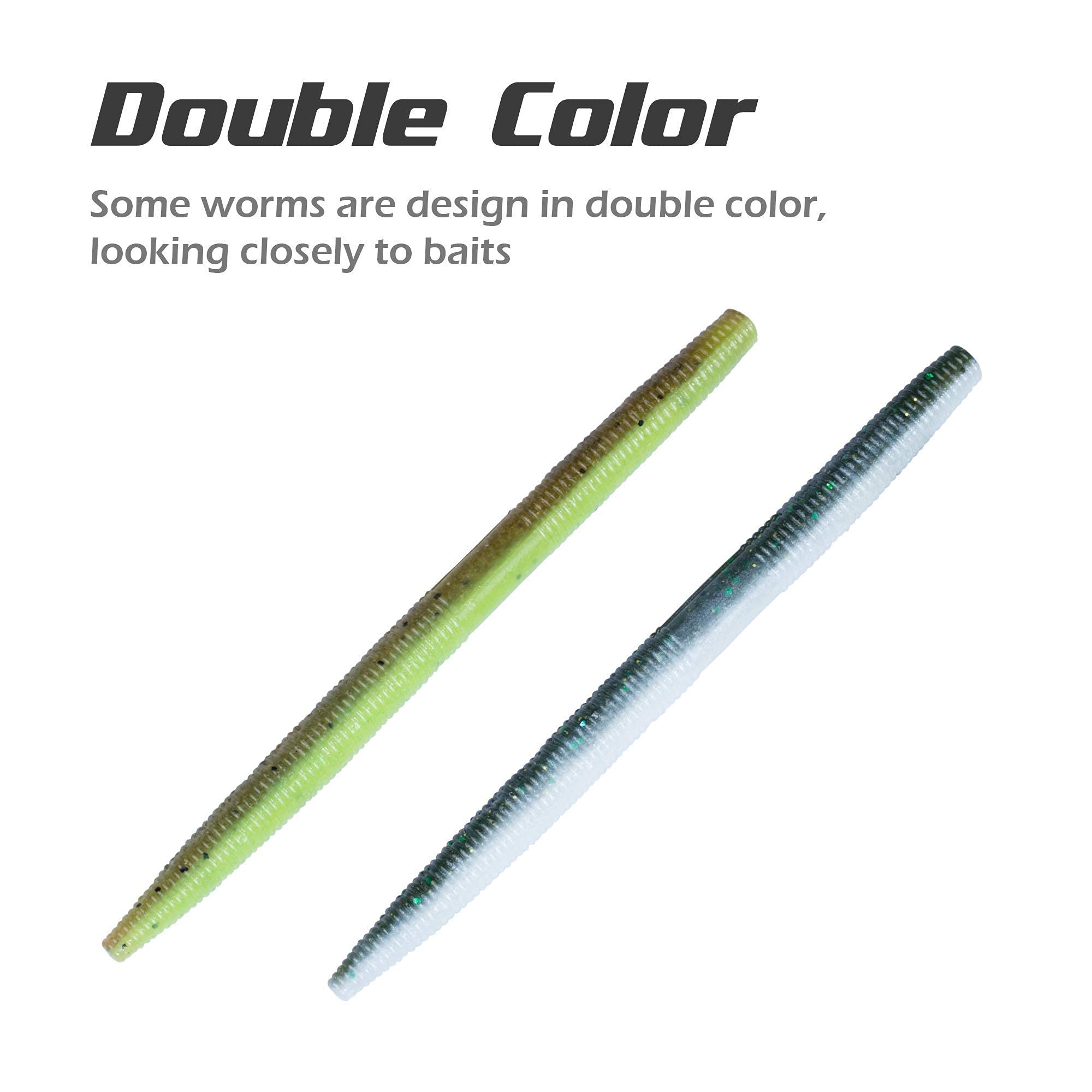 Bombrooster Rubber Worms Senkos 4" 5" Salt Impreatation Soft Plastic Lures Kit Bass Fishing
