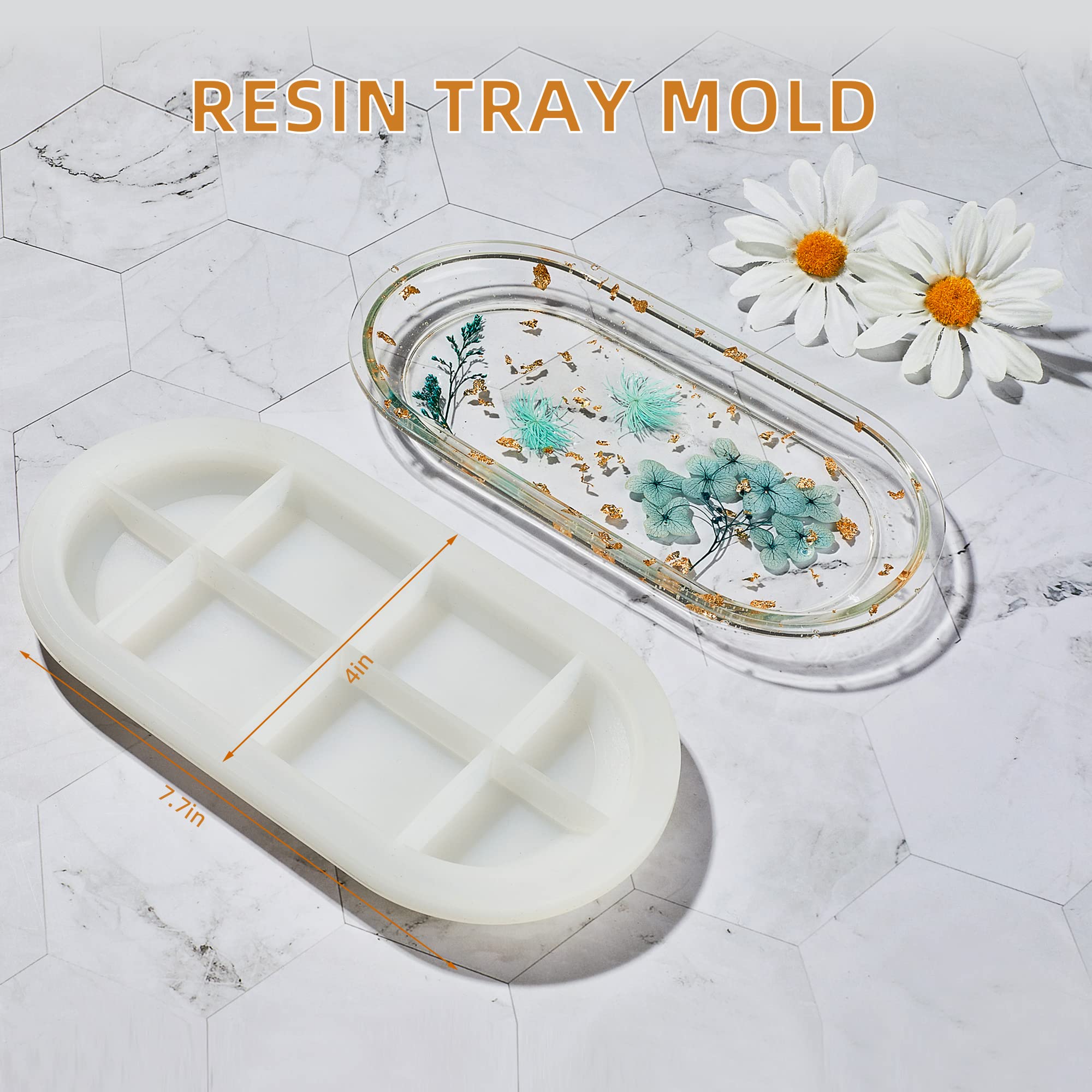 3-Piece Silicone Molds for Epoxy Resin - Rolling Tray Mold for Resin, Resin Pudding Jar Mold with Lid, Grinder Molds for Resin Casting, DIY Epoxy Resin Molds Kit for Storage and Decoration