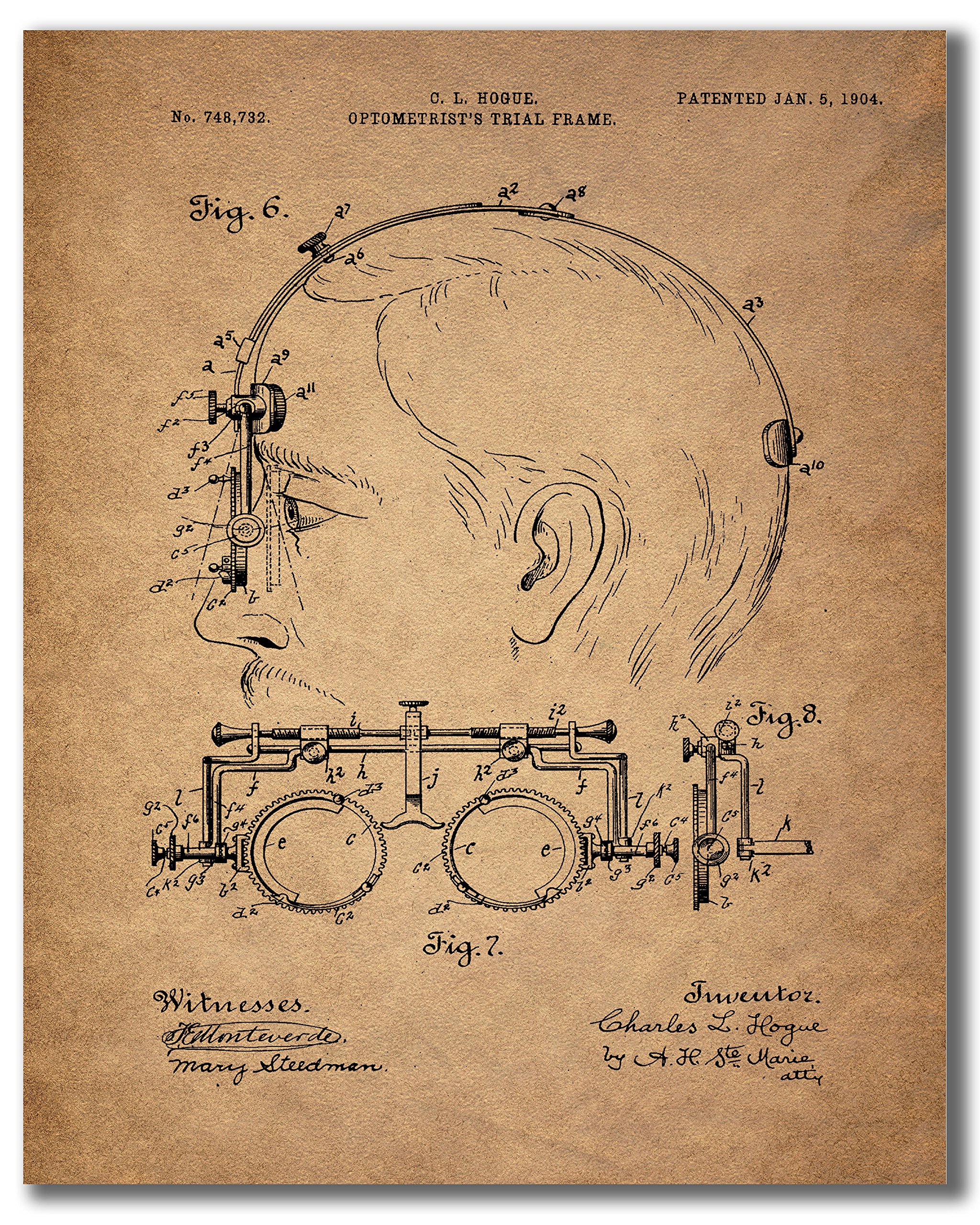 Optometrist Patent Wall Art Prints - Set Of 6 Eye Doctor Vintage Photos