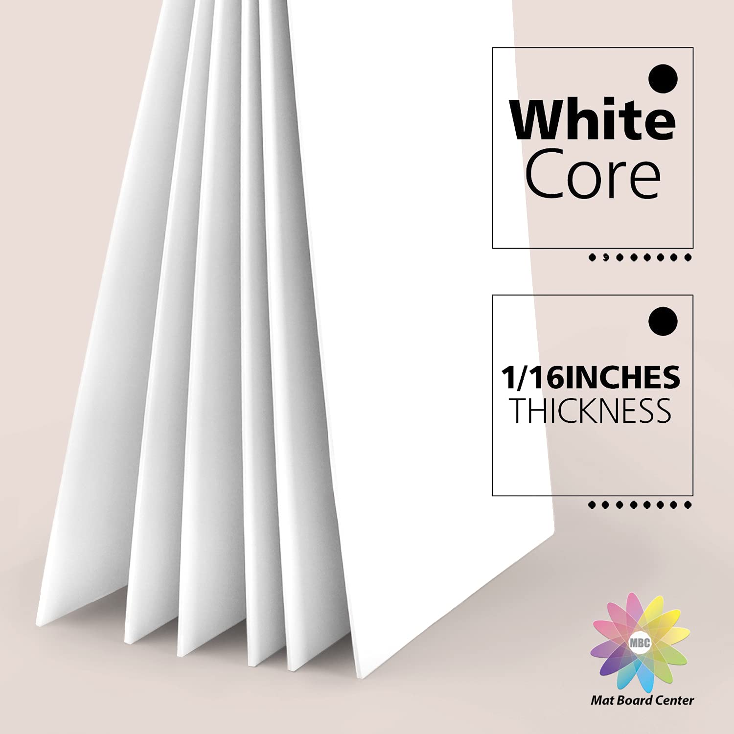 Mat Board Center, Pack of 20 11x14 Uncut Photo Mats, White Backing Boards - for Photos, Prints, Frames and More