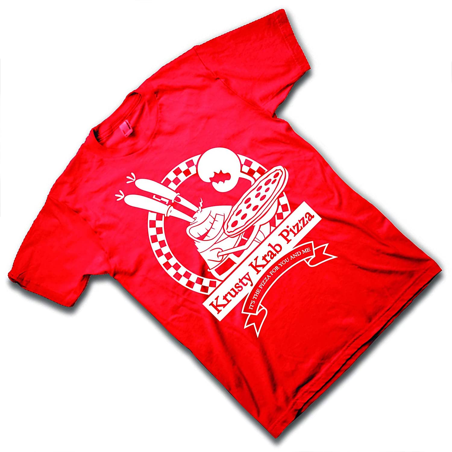 Mens Spongebob Squarepants Classic Shirt - Spongebob Krusty Krab T-Shirt (Red, Medium)