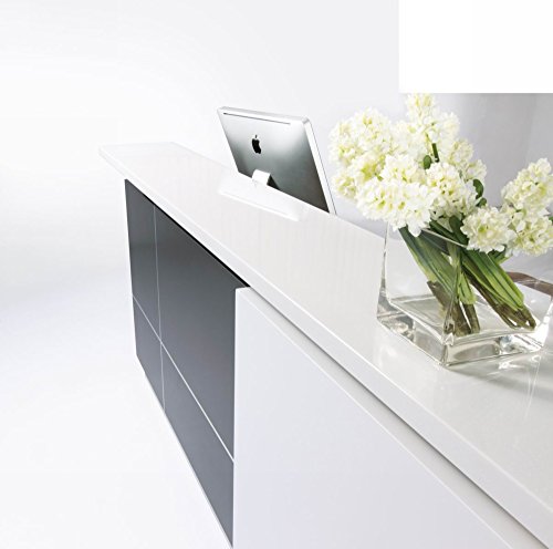 Modern Reception Desk (98") with White Quartz Stone Counter-TOP