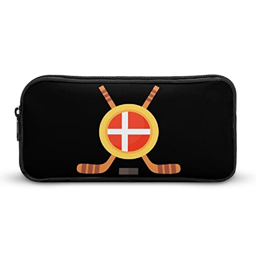 Hockey in Denmark Pencil Case Makeup Bag Big Capacity Pouch Organizer for Office College