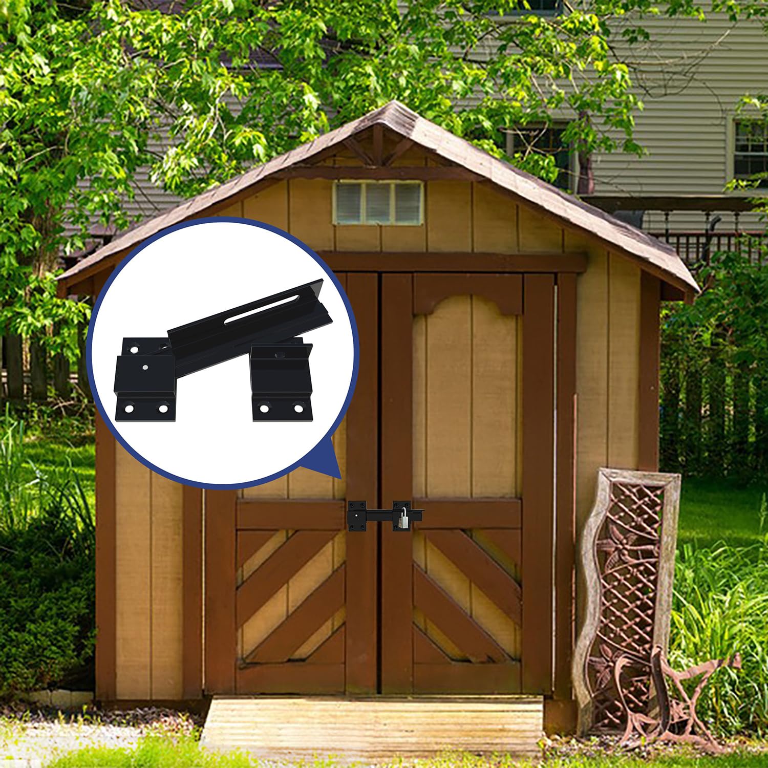 VANROUG Flip Gate Latch Lock with Padlock Hole, Aluminum Alloy Adjustable Door Latch Barn Door Lock Fence Door Lock Latch for Outdoor Gate, Barn Door, Shed, Garage, Yard (1)