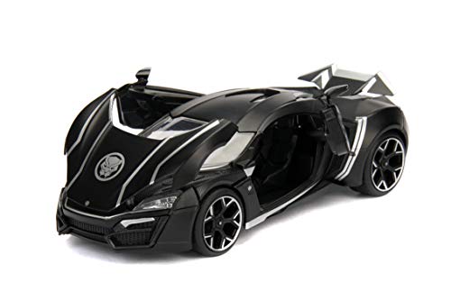 Jada Toys Marvel Black Panther & Lykan Hypersport Die-cast Car, 1:24 ScaleVehicle & 2.75 Collectible Figurine