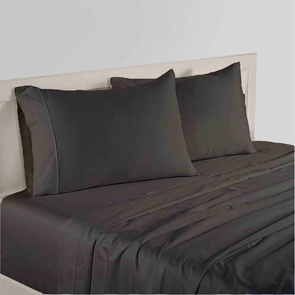 MyGiza Sheets,100% Certified Giza Egyptian Cotton Sheets-California King Size Giza Cotton Sheets Set to Fit Upto 18 Inches Deep Mattress (4 Pcs) Slate Grey