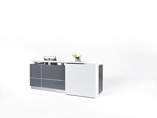 Modern Reception Desk (98") with White Quartz Stone Counter-TOP