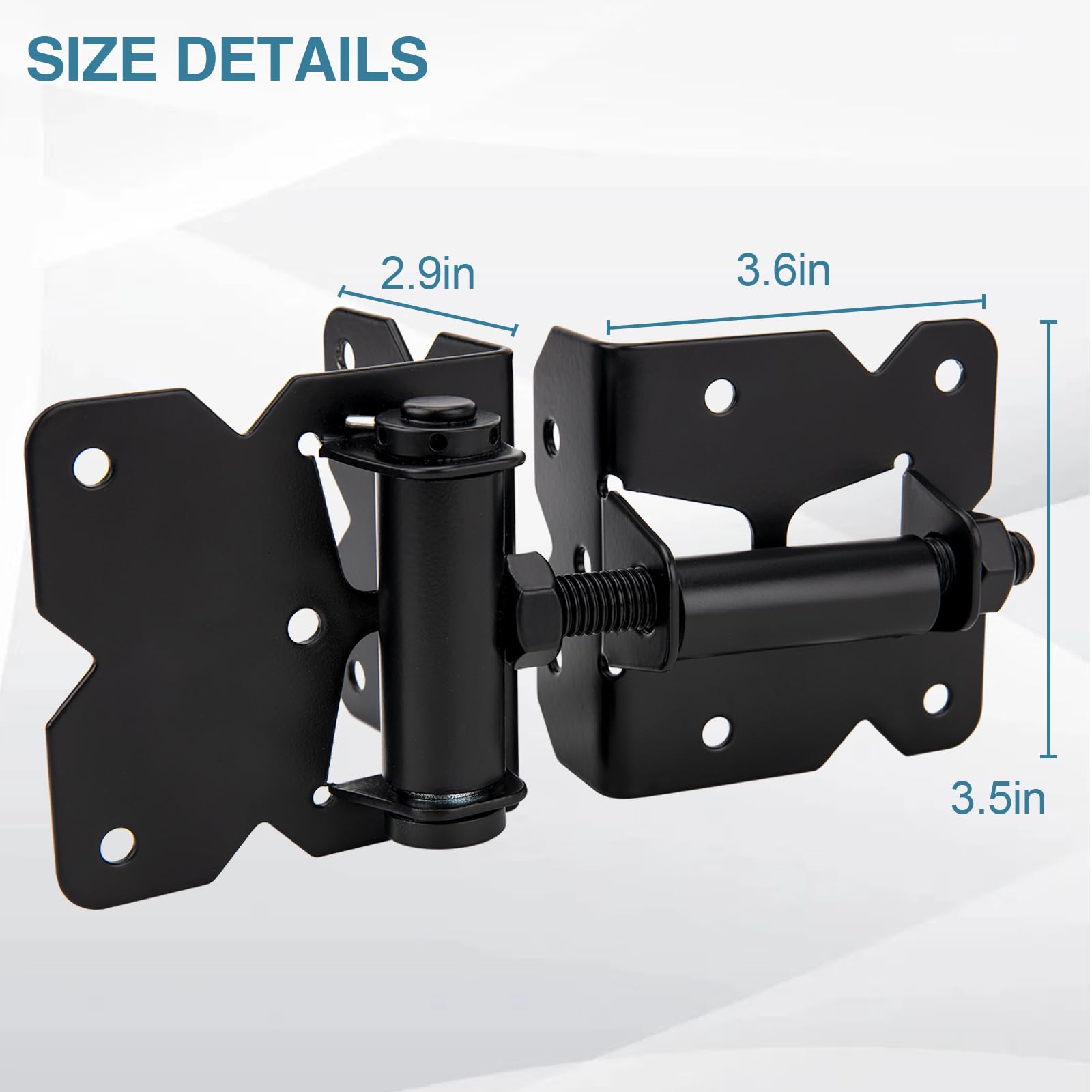 Self Locking Gate Latch and Gate Hinges Set Heavy Duty Hardware Hinges for Vinyl and Wood Fence with Installation Screws and Swing Adjuster Tool Heavy Duty 1 Gate Latch 2 Gate Hinges