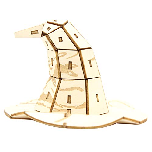 Incredibuilds Harry Potter Sorting Hat 3D Wood Puzzle & Model Figure Kit (64 Pcs) - Build & Paint Your Own 3-D Book Movie Toy - Holiday Educational Gift for Kids & Adults, No Glue Required, 10+