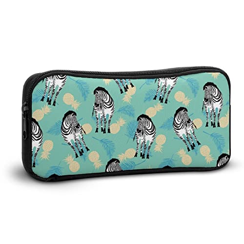 Zebra Animal Pattern Pencil Case Makeup Bag Big Capacity Pouch Organizer for Office College