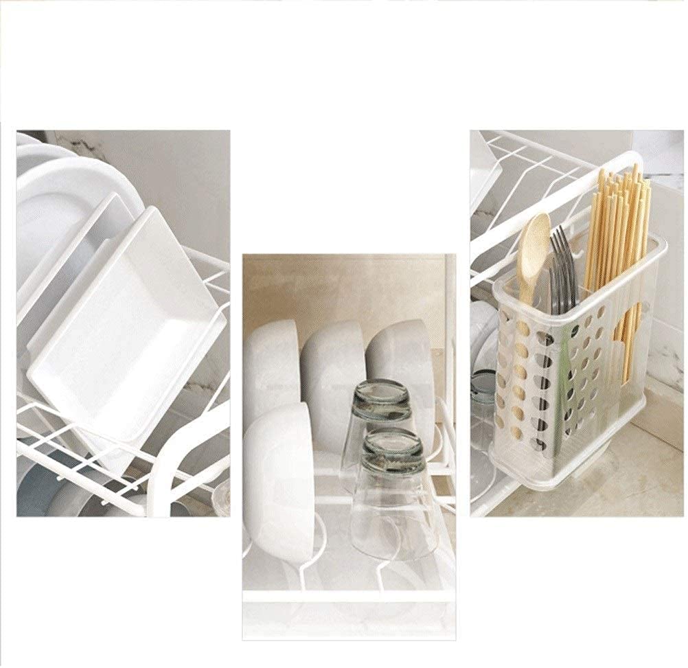 Plate Rack Draining Dish Rack Dish Drying Rack,2-Tier Dish Rack and Drain Board,Dish Drying Rack Storage Tray Cutlery Dish Drainer Room Pan Plate Holder