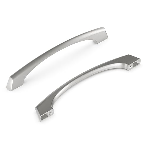 Hickory Hardware 1 Pack Solid Core Kitchen Cabinet Pulls, Luxury Cabinet Handles, Hardware for Doors & Dresser Drawers, 5-1/16 Inch (128mm) Hole Center, Stainless Steel, Greenwich Collection