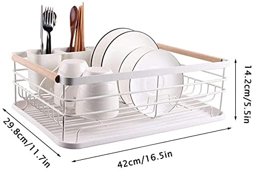 Plate Rack Draining Dish Rack 2-layer Drain Dish Rack Kitchen Dish Rack Drain Rack Household Dish Rack Sink Shelf Pan Plate Holder (Color : White-b)