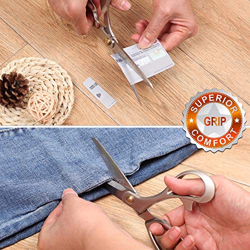 Fabric Scissors 8.5 Inch Heavy Duty Dressmaking Shears Sewing Tailor Scissors, Ultra Sharp All Metal Stainless Steel Craft Household Scissors for Cutting Fabric, Leather, and Raw Materials(Silver)