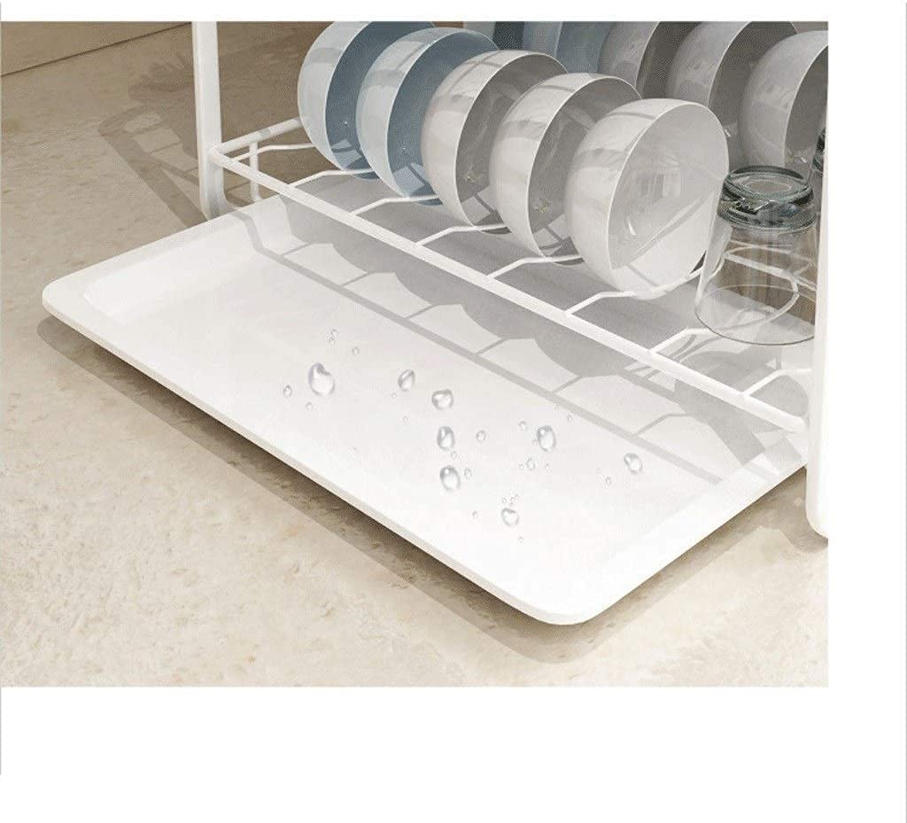 Plate Rack Draining Dish Rack Dish Drying Rack,2-Tier Dish Rack and Drain Board,Dish Drying Rack Storage Tray Cutlery Dish Drainer Room Pan Plate Holder