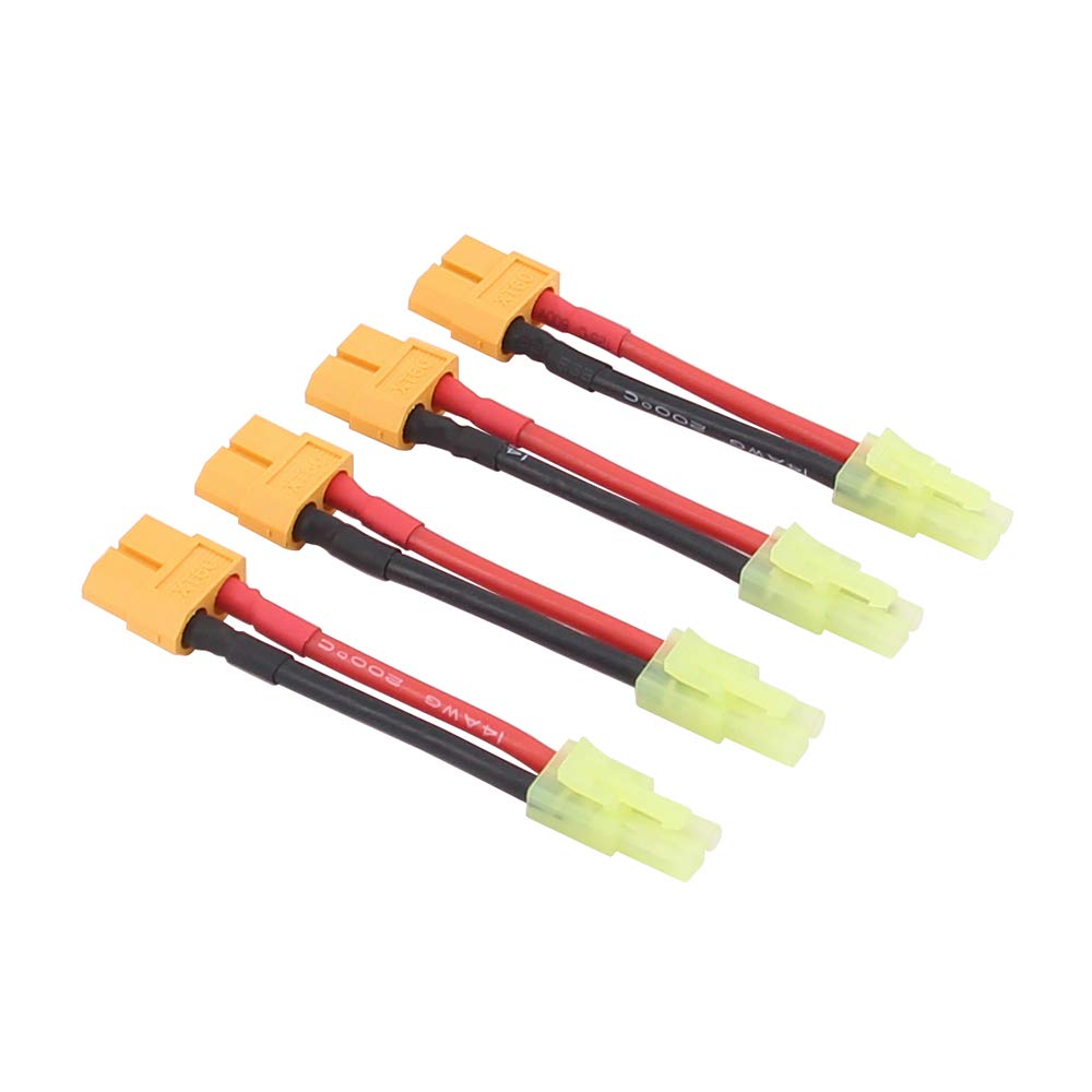 OliRC 4pcs XT-60 XT60 Female to plug for Mini Tamiya Male Connector Adapter for Airsoft/AR Drone(C79-4)
