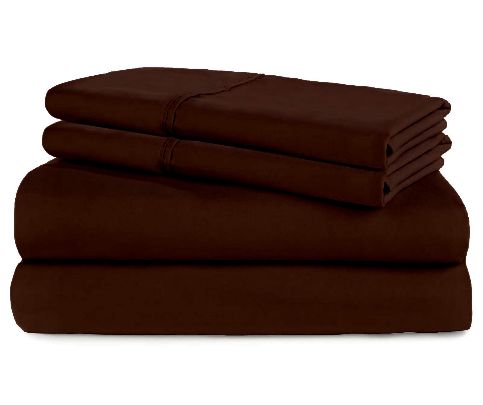 MGPS 400 Thread Count - 100% Pure Egyptian Cotton - 4 Piece Sheet Set, Fits Upto 15" Deep Pocket, Smooth & Soft Sateen Weave - |Queen, Chocolate Solid|