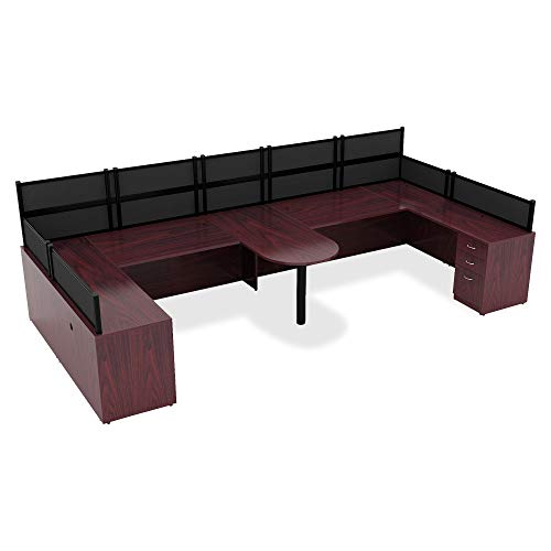 Lorell 59582 Essentials Reception Desk, Mahogany Laminate