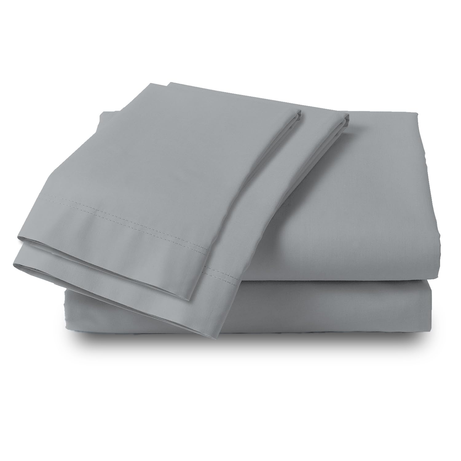 SUPREME ELEGANCE Light Gray 100% Cotton Sheets for Queen Size Bed, Ultra Soft Queen Light Gray Sheet Set, Cool & Breathable Percale Weave Queen Bed Sheets, Fits Mattress Upto 16" Deep Pocket