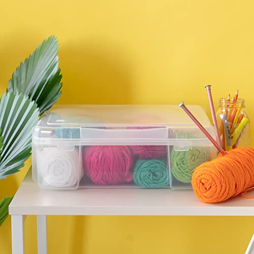 IRIS USA SBC-450 Portable Project Case for 12" x 12" Scrapbooking Paper, 17β X 15β, Clear