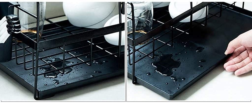 Plate Rack Draining Dish Rack 2-layer Drain Dish Rack Kitchen Dish Rack Drain Rack Household Dish Rack Sink Shelf Pan Plate Holder (Color : White-b)
