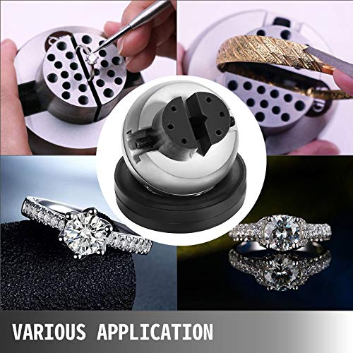 VEVOR Ball Vise 5" Engraving Setting Tool 360°Rotation Engraving Block Vise 34 PCS Attachment Jewelry Engraving Block Tools Standard Block(5inch)