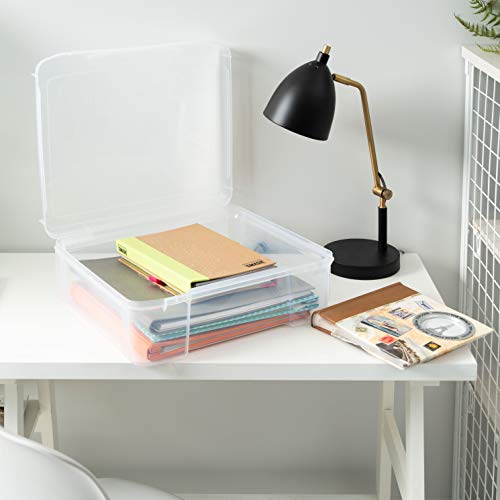 IRIS USA SBC-450 Portable Project Case for 12" x 12" Scrapbooking Paper, 17β X 15β, Clear