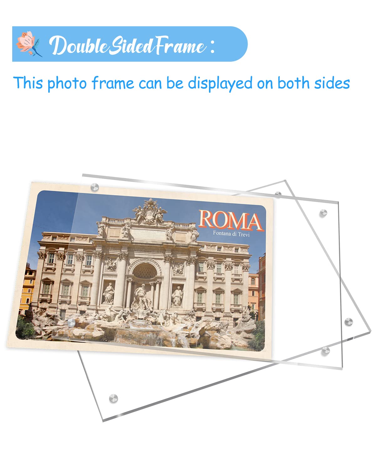 JUOIFIP 5 Pack Acrylic Picture Frame 4×6 Clear Double Sided Magnetic Photo Frame - Frameless Baby Friend Family Picture Desktop Display with Support Stand and Gift Boxes