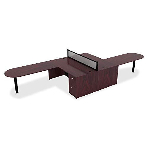 Lorell 59582 Essentials Reception Desk, Mahogany Laminate